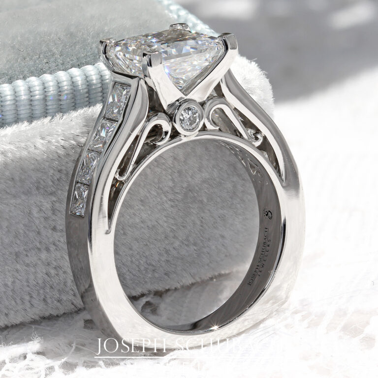 Custom Channel Set Princess Cut Engagement Ring