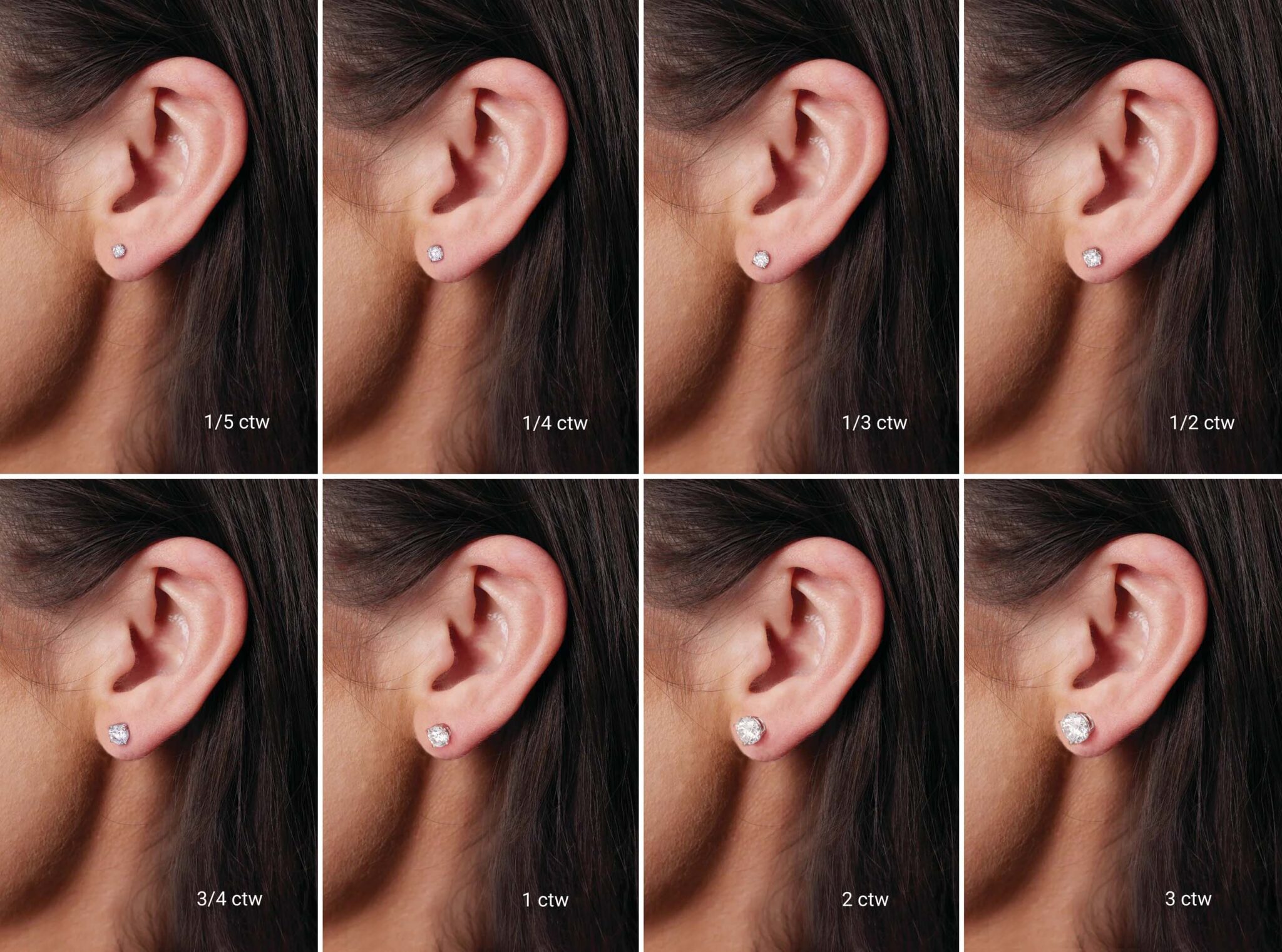 Diamond Stud Size Comparison Guide - Joseph Schubach Jewelers